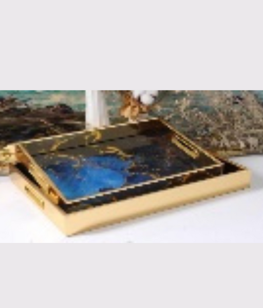 Glass serving Tray: Horizontal Lines – Ritz Interiors